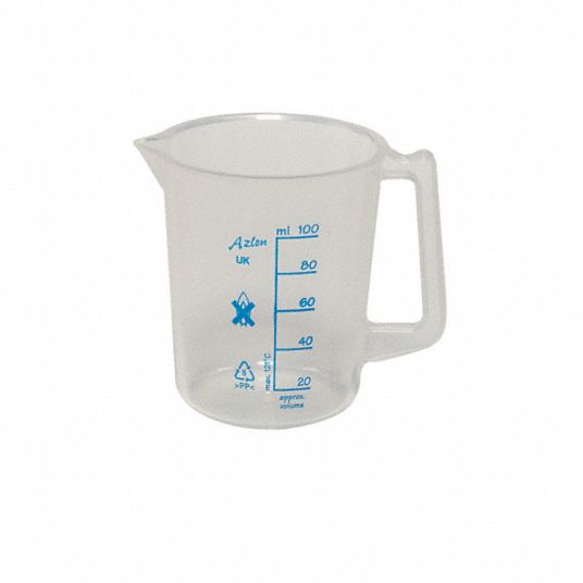 Beaker with Handle, 100mL/3.38 oz, PK 5 - Grainger