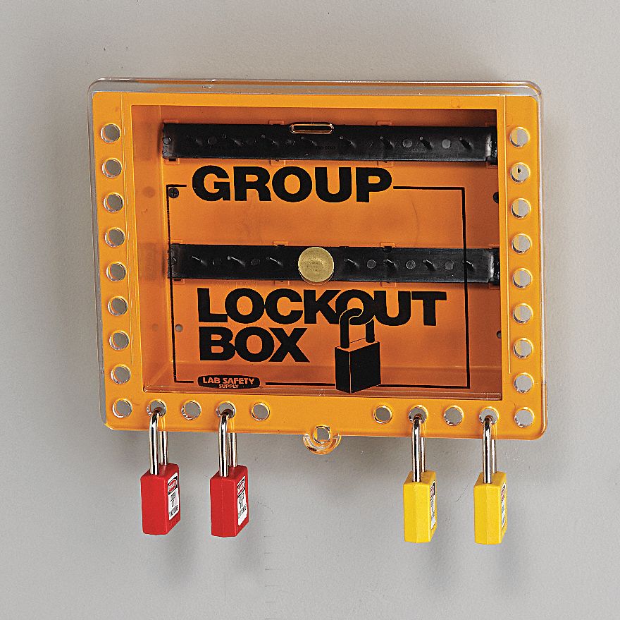 SAALMAN SAFETY Yellow Plastic Group Lockout Box, Max. Number of ...