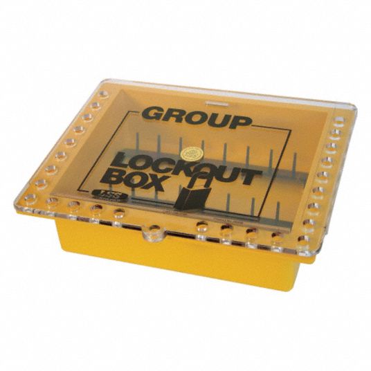 SAALMAN SAFETY Yellow Plastic Group Lockout Box, Max. Number of ...