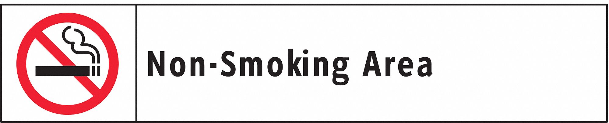 Vinyl, 1 3/4 in x 9 in Nominal Sign Size, No Smoking Sign - 8CGF3|S337A ...