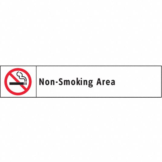 Vinyl, 1 3/4 in x 9 in Nominal Sign Size, No Smoking Sign - 8CGF3|S337A ...