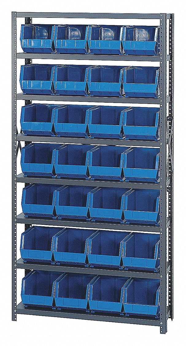 QUANTUM STORAGE SYSTEMS, 36 in x 12 in x 75 in, 1 Sided, Bin Shelving ...