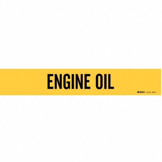 Engine Oil, Yellow, Pipe Marker - 8PJU5|8786-1 - Grainger