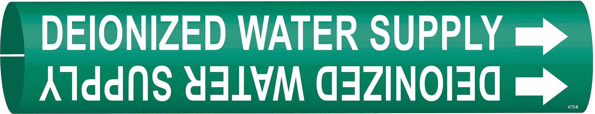 Deionized Water Supply, Green, Pipe Marker - 8PLY0|4173-B - Grainger
