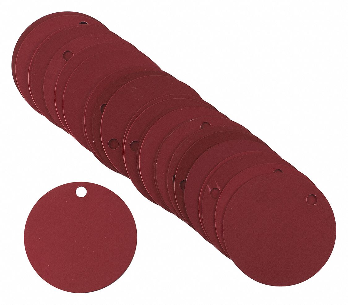 BRADY, Aluminum, 1 1/2 in Dia, Blank Tags - 8RHJ8|49901 - Grainger