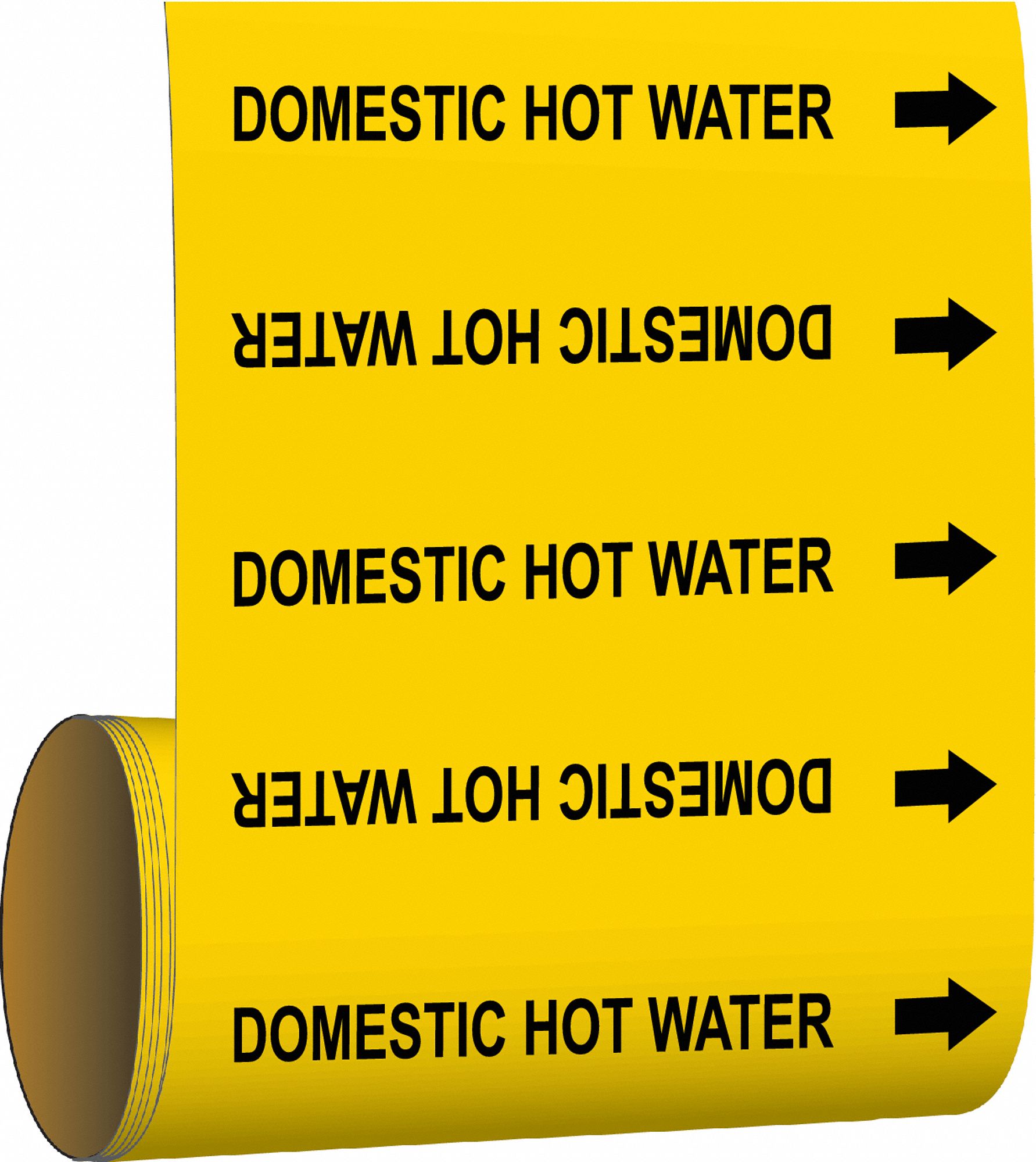 Domestic Hot Water, Yellow, Pipe Marker - 8RKW6|41459 - Grainger