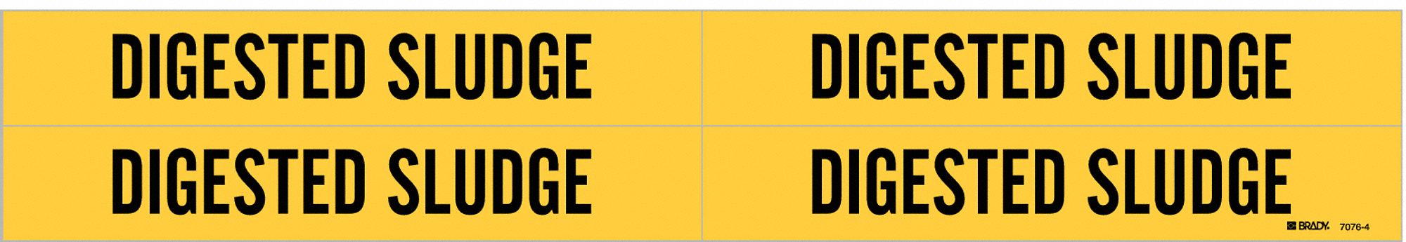 Digested Sludge, Yellow, Pipe Marker - 8RKX3|7076-4 - Grainger