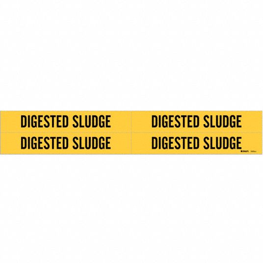 Digested Sludge, Yellow, Pipe Marker - 8RKX3|7076-4 - Grainger