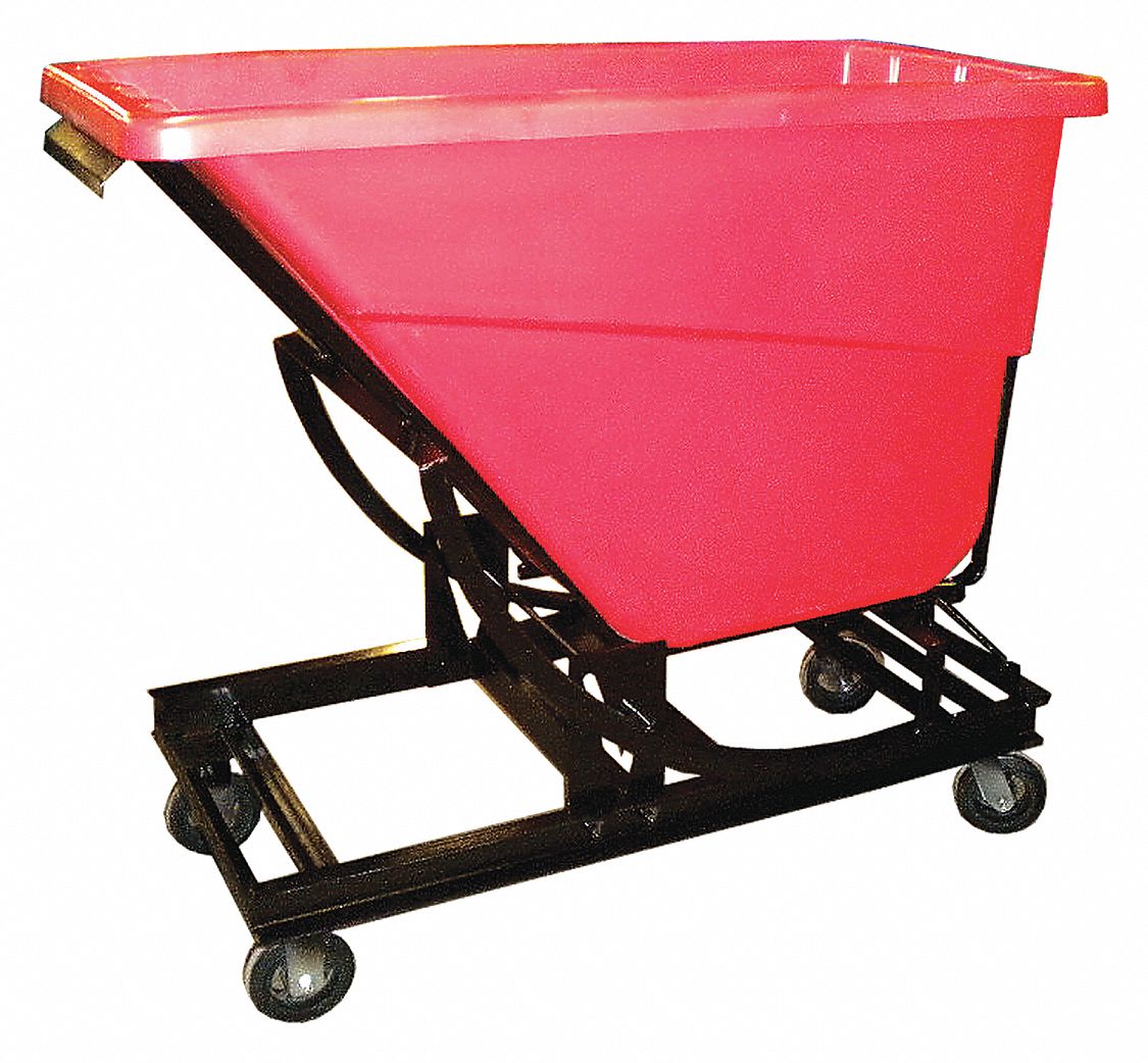 Std Hopper, Plastic, Self Dumping Hopper - 8RMM8|SD-5/8 CASTER RED ...