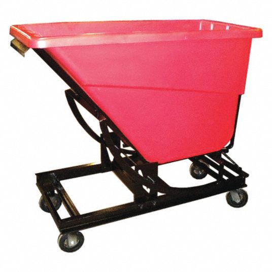 Std Hopper, Plastic, Self Dumping Hopper - 8RMM8|SD-5/8 CASTER RED ...
