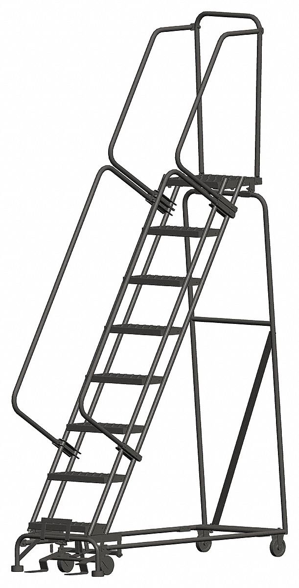 Lockstep Rolling Ladder,Steel,80 In.H - Grainger