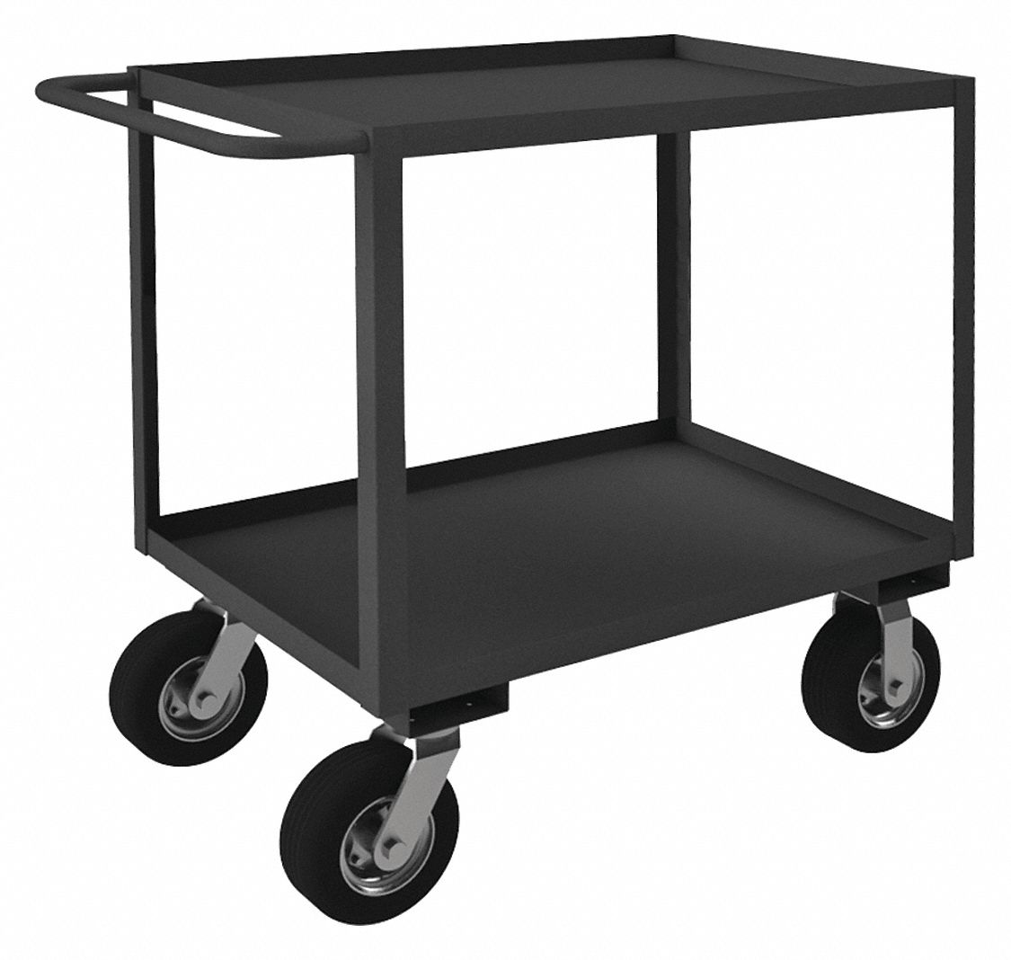 1,200 lb Load Capacity, 36 in x 24 in, Utility Cart with Lipped Metal ...