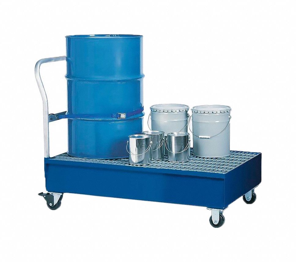 DENIOS, For 2 Drums, 40 in Overall Ht, Spill Containment Cart - 8RRW6 ...