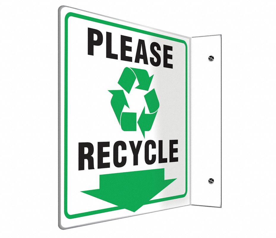 ACCUFORM Letrero de Reciclaje, Plástico, 8" x 12", Reciclaje, Leyenda ...
