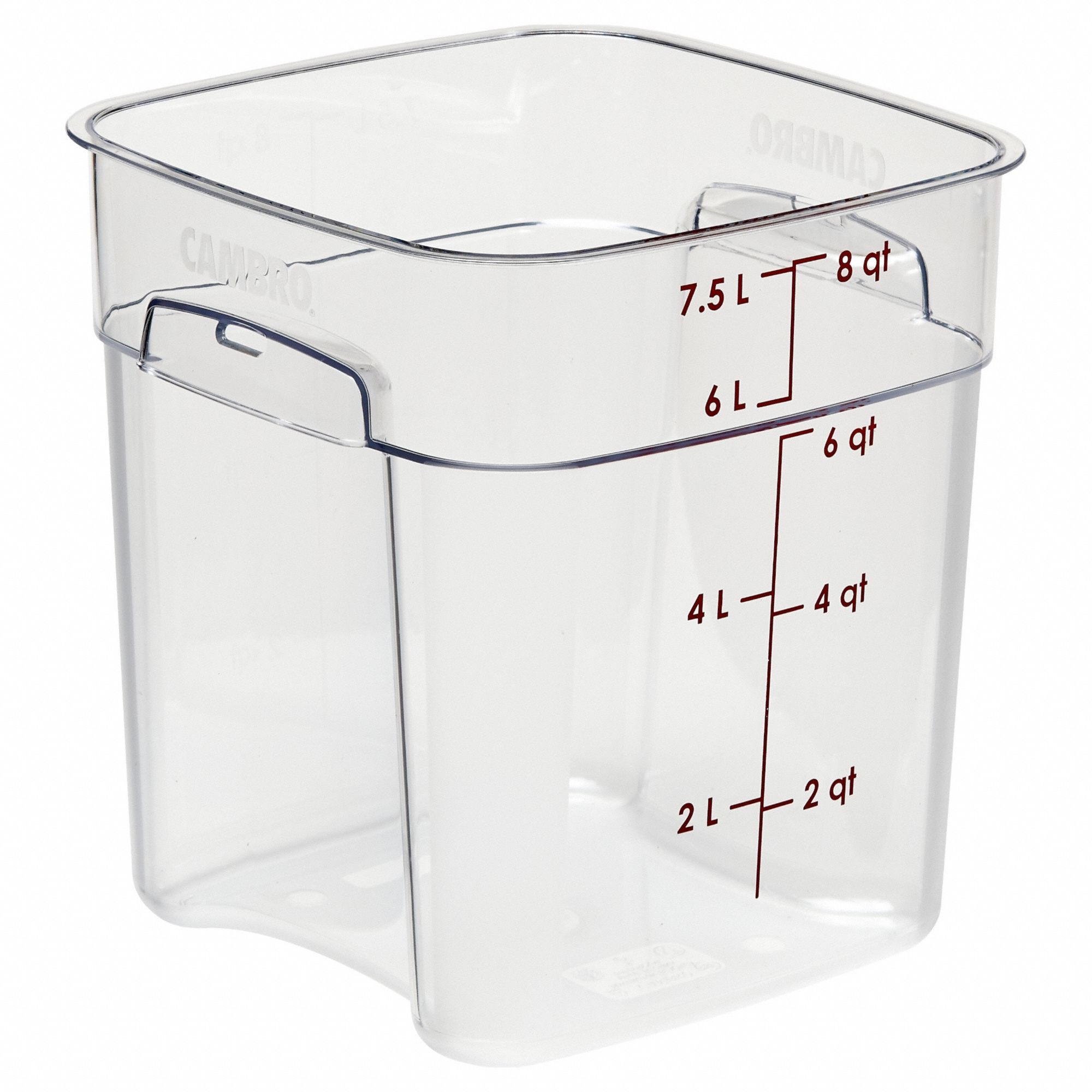 CAMBRO, 8 qt Capacity, Clear Body, Food Storage Container - 859NV9 ...
