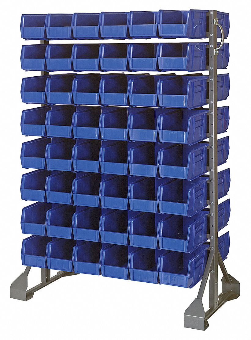 QUANTUM STORAGE SYSTEMS, 36 in x 54 in x 20 in, 1 Sided, Bin Rail Floor ...