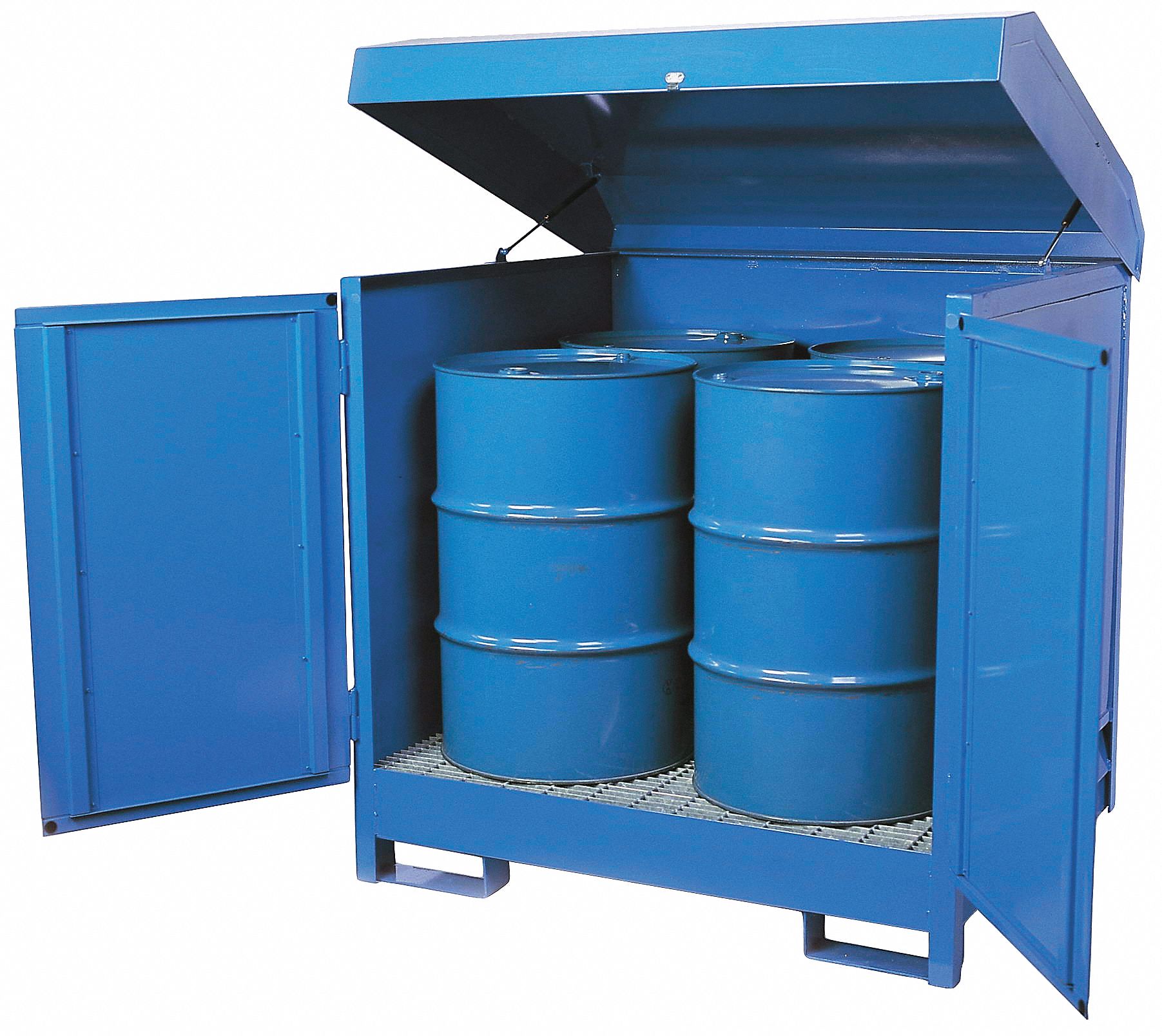 DENIOS Storage Locker: For 4 Drums, 66 gal Spill Capacity, 2,400 lb ...