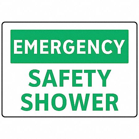 Aluminum, 7 in x 10 in Nominal Sign Size, Safety Shower Sign - 8TMJ4 ...