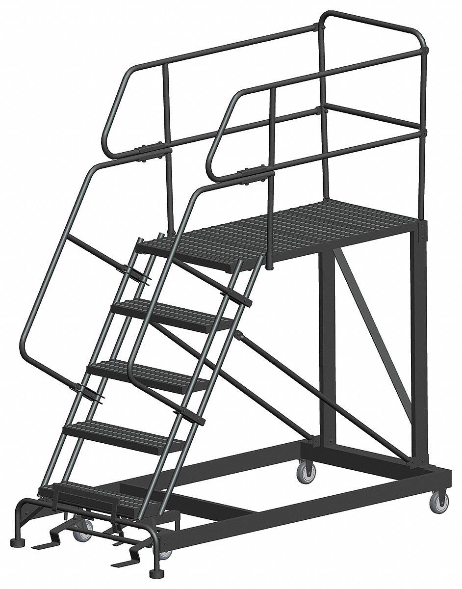Rolling Work Platform, Steel, Single Access Platform Style, 50 in ...
