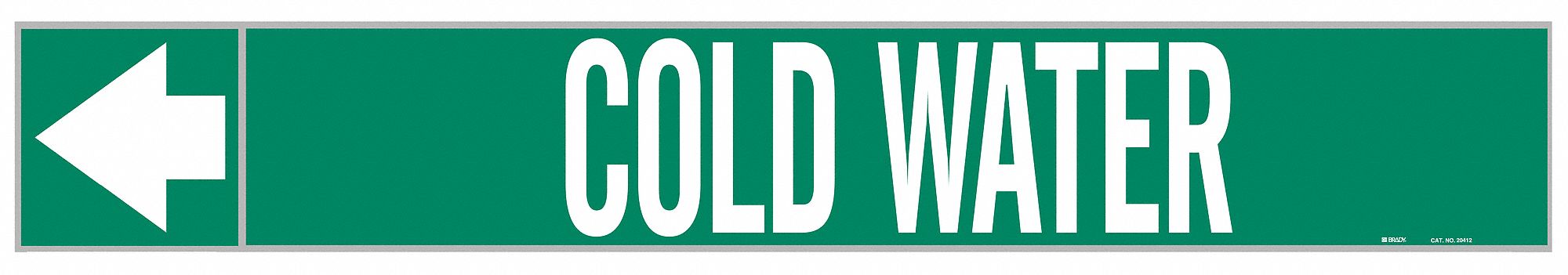 Cold Water, Green, Pipe Marker - 8TNX4|20412 - Grainger