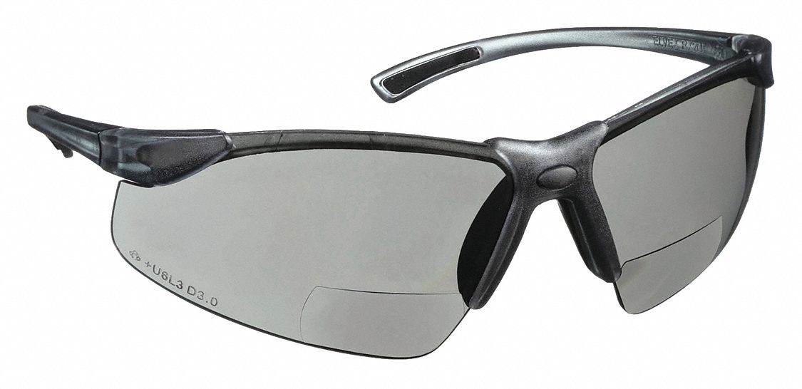 ELVEX, Wraparound Frame, Half-Frame, Bifocal Safety Reading Glasses ...