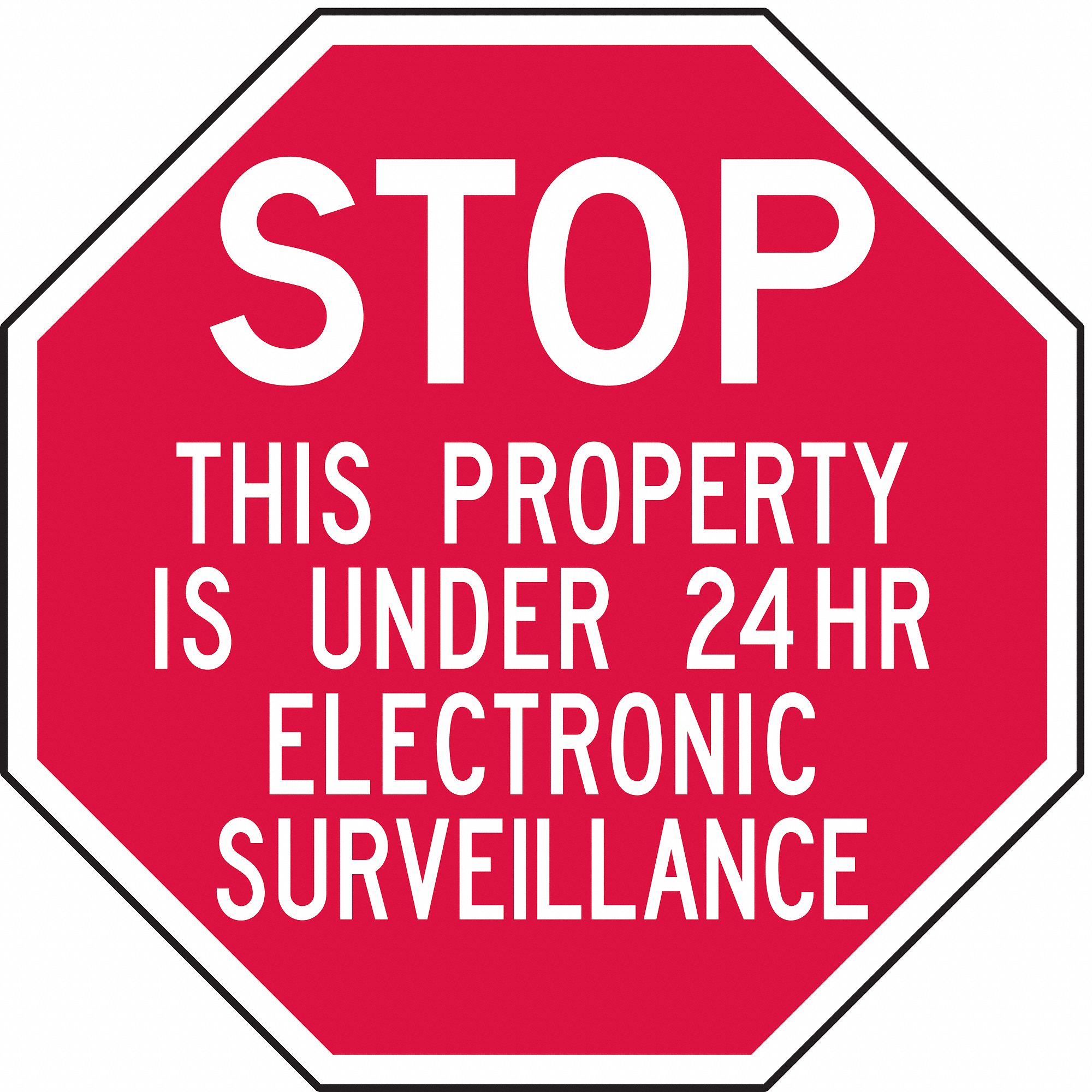 Aluminum, Mounting Holes Sign Mounting, Reflective Surveillance Stop ...