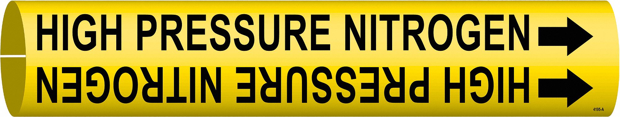 High Pressure Nitrogen, Yellow, Pipe Marker - 8UKX9|4195-A - Grainger