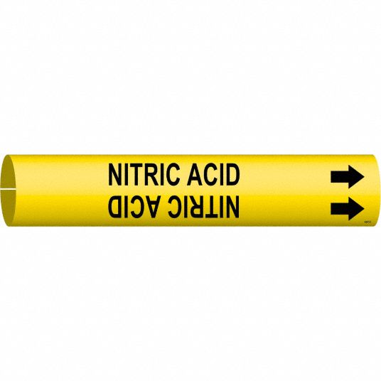 Nitric Acid, Yellow, Pipe Marker - 8UKY0|4247-C - Grainger