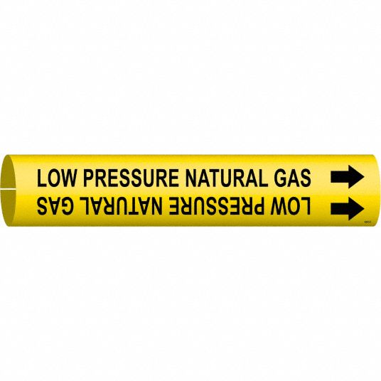 Low Pressure Natural Gas, Yellow, Pipe Marker - 8UKZ1|4241-C - Grainger