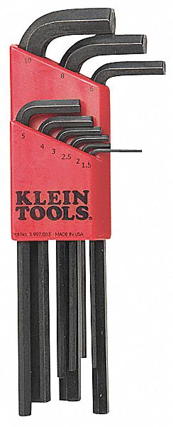 KLEIN TOOLS, 6 - 10 Pieces, L, Hex Key Set - 9JXR9|LMK10 - Grainger