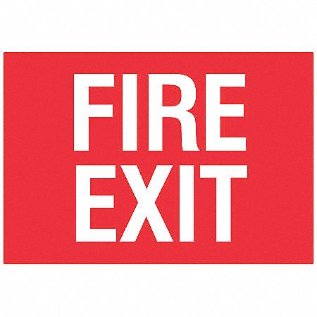 Plastic, 7 in x 10 in Nominal Sign Size, Fire Exit Sign - 8UL80|26132 ...