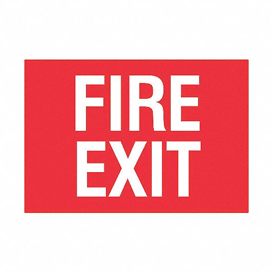 Plastic, 7 in x 10 in Nominal Sign Size, Fire Exit Sign - 8UL80|26132 ...