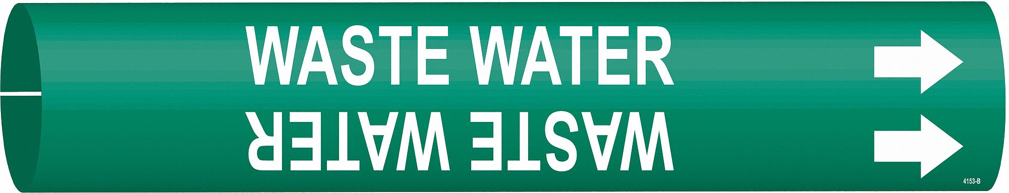 Waste Water, Green, Pipe Marker - 8WZX6|4153-B - Grainger