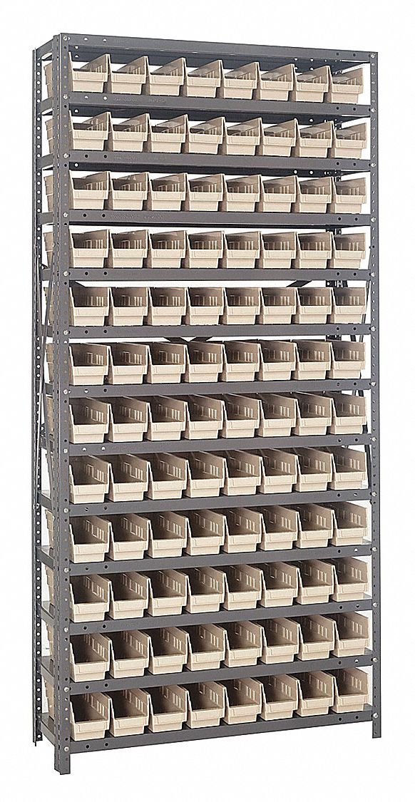 QUANTUM STORAGE SYSTEMS, 36 in x 12 in x 75 in, 1 Sided, Bin Shelving ...