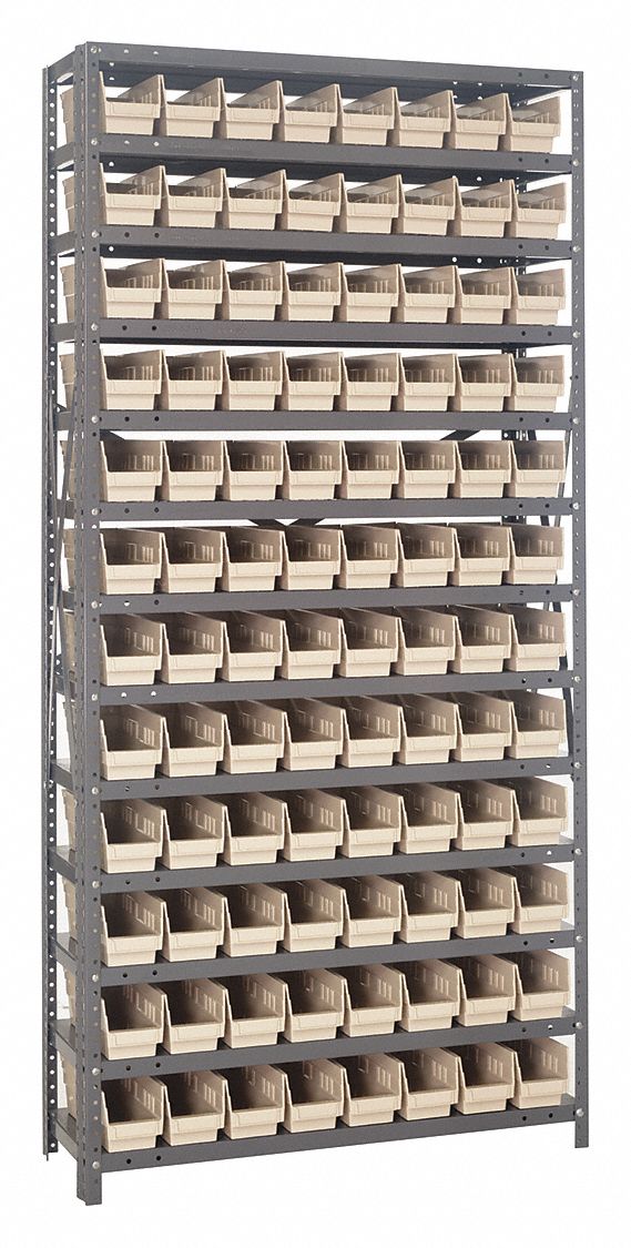QUANTUM STORAGE SYSTEMS, 36 in x 18 in x 75 in, 1 Sided, Bin Shelving ...