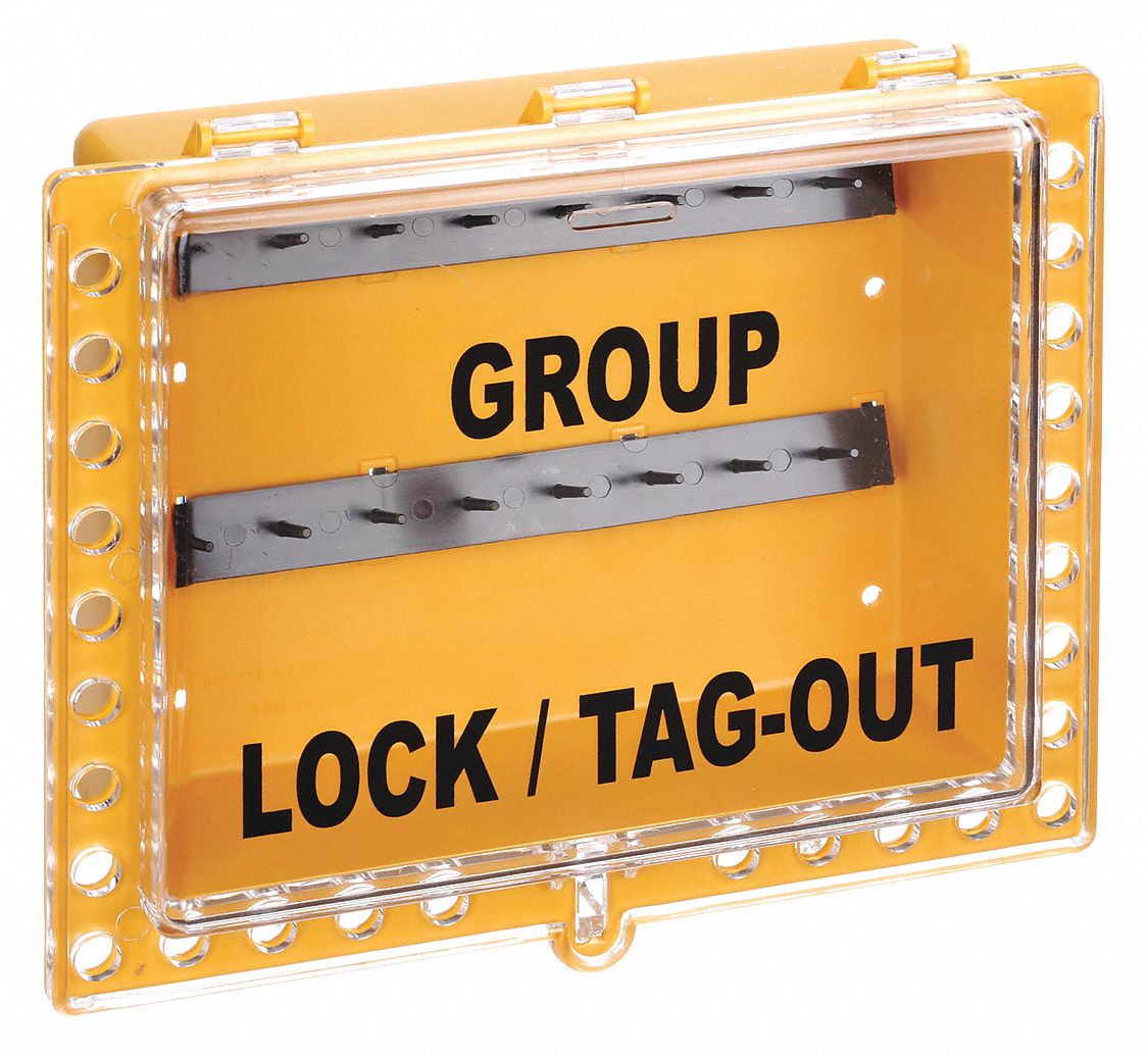 Yellow Plastic Group Lockout Box, Max. Number of Padlocks: 27, 11" x 12 ...