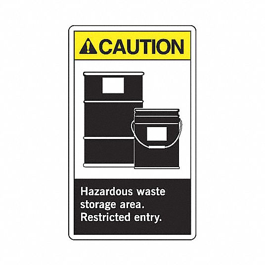 Vinyl, Caution Sign, Caution, 10 in Width, 14 in Height, English - Grainger