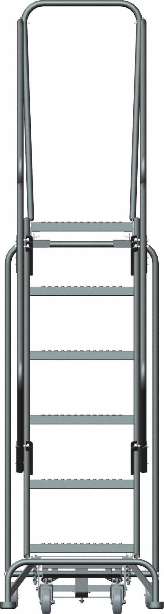 BALLYMORE 6-Step Rolling Ladder, Perforated Step Tread, 93 in Overall ...