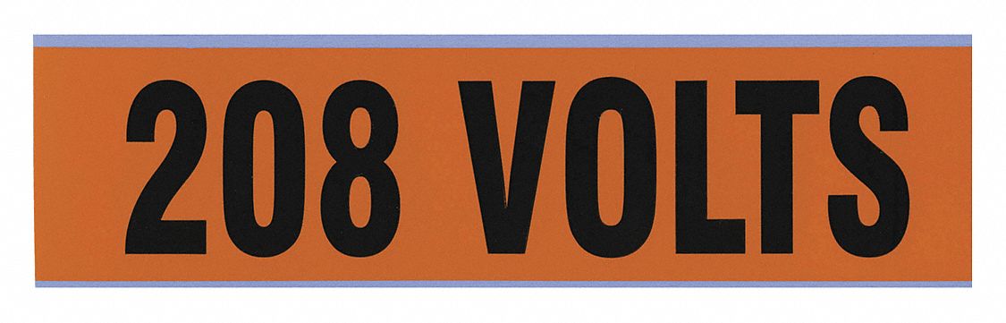 STRANCO INC, 2 1/4 in Label Ht, 208 Volts, Conduit and Voltage Marker ...