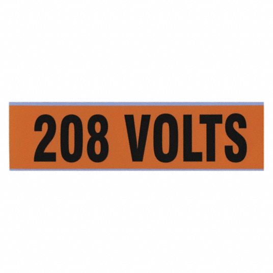 STRANCO INC, 2 1/4 in Label Ht, 208 Volts, Conduit and Voltage Marker ...