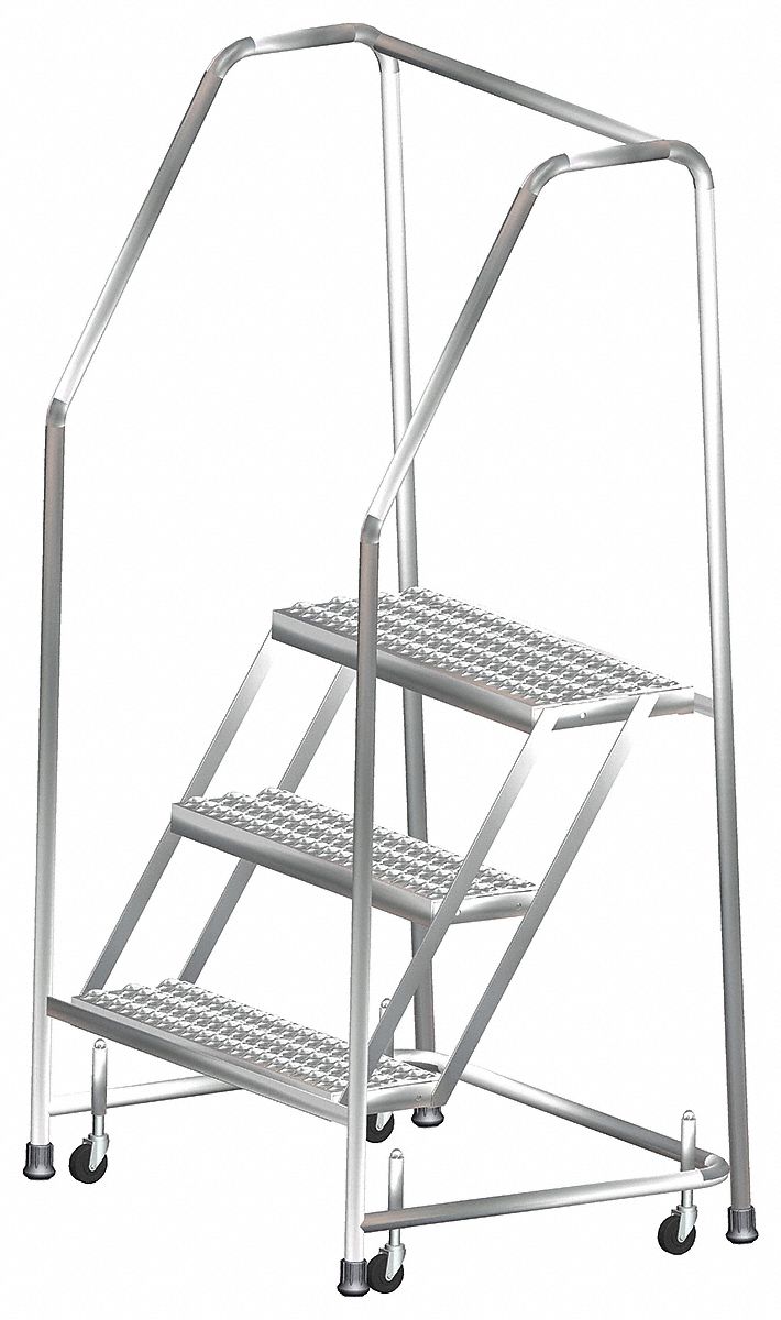 Rolling Ladder,T304 Steel,28-1/2 In.H - Grainger