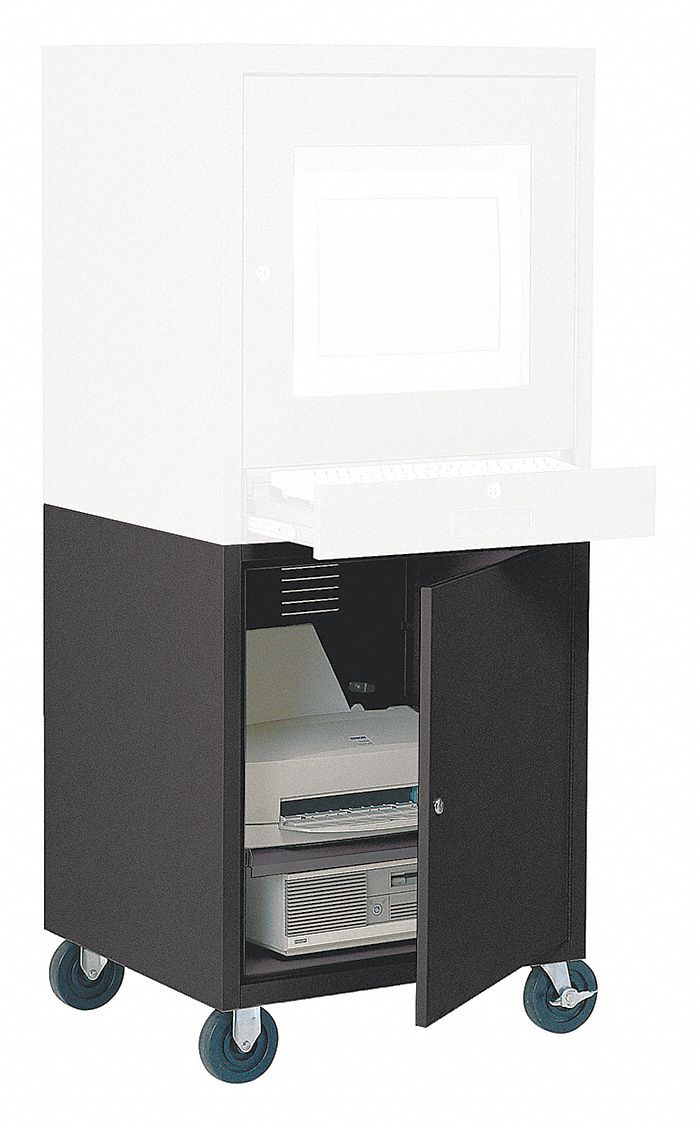 EDSAL, Mobile, 21 in x 22 1/2 in 26 in, Mobile Computer Cabinet Base ...
