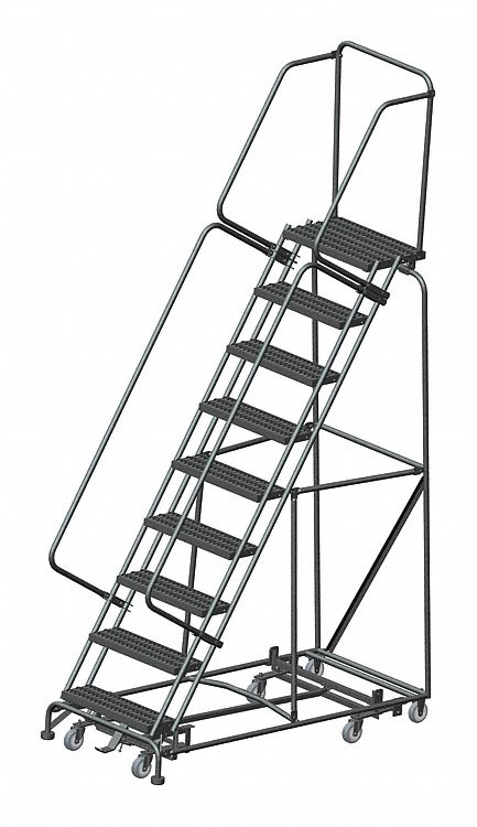 Lockstep Rolling Ladder,Steel,90 In.H - Grainger