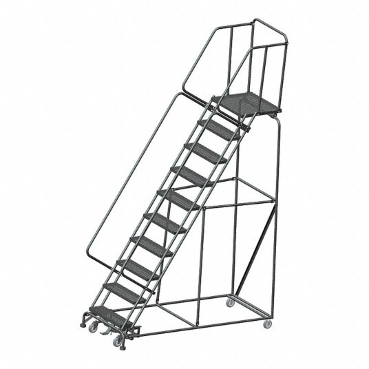 Safety Rolling Ladder,Steel,100 In.H - Grainger