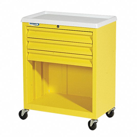 Utility Cart,5 Shelves,Yellow - Grainger