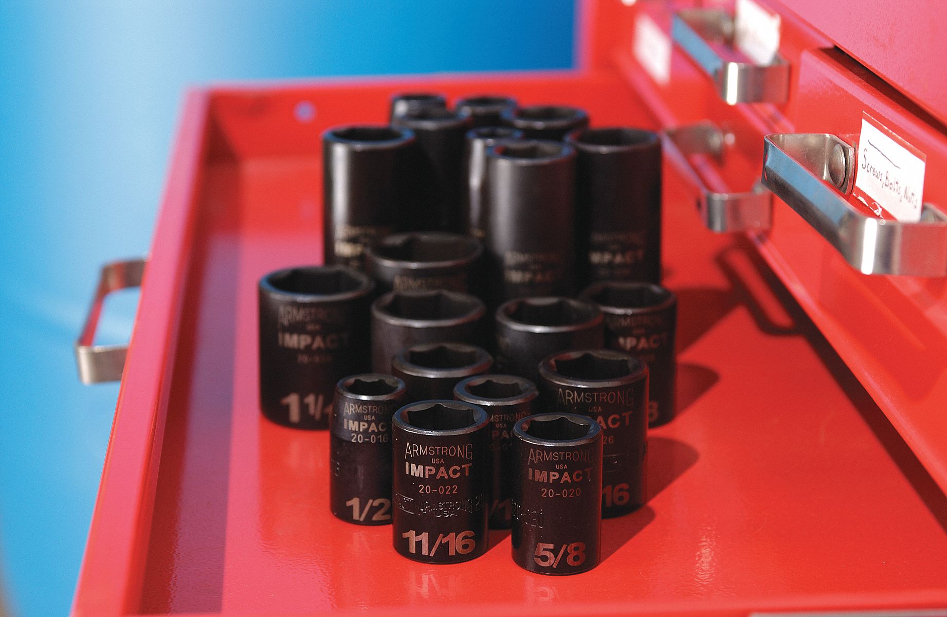 Impact Socket Set, Nickel Chrome, 3/8 in, Impact Rated No - Grainger