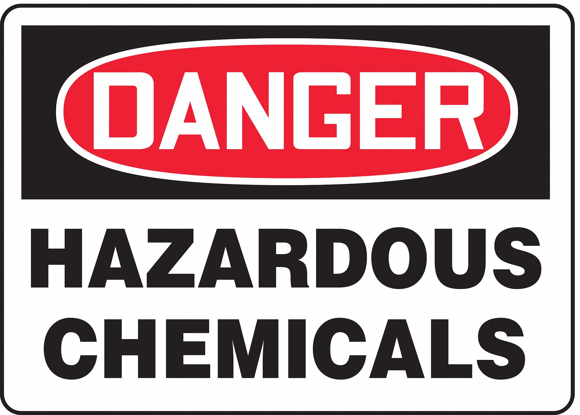 Danger Sign, Hazardous Chemicals, Header Danger, Rectangle, 7 in Height ...