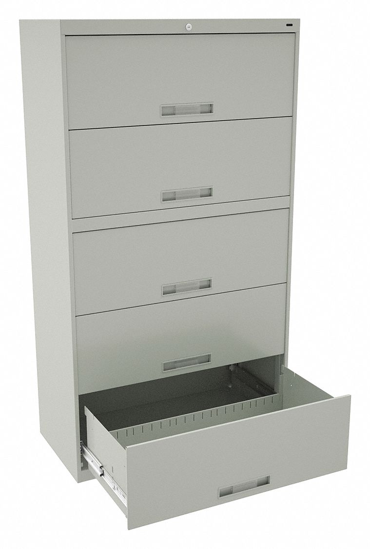 4 Solid Drawers Fronts/1 Retractable, Laterial File Cabinet, 36 in ...