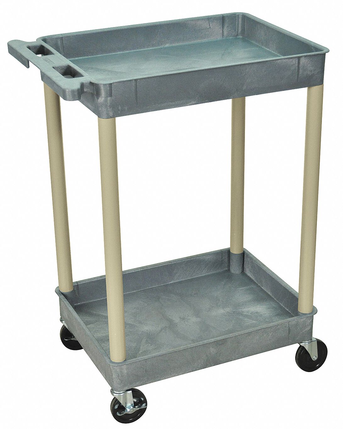 Flat Handle Utility Cart, 200 lb Load Capacity, Number of Shelves 2, 24 ...