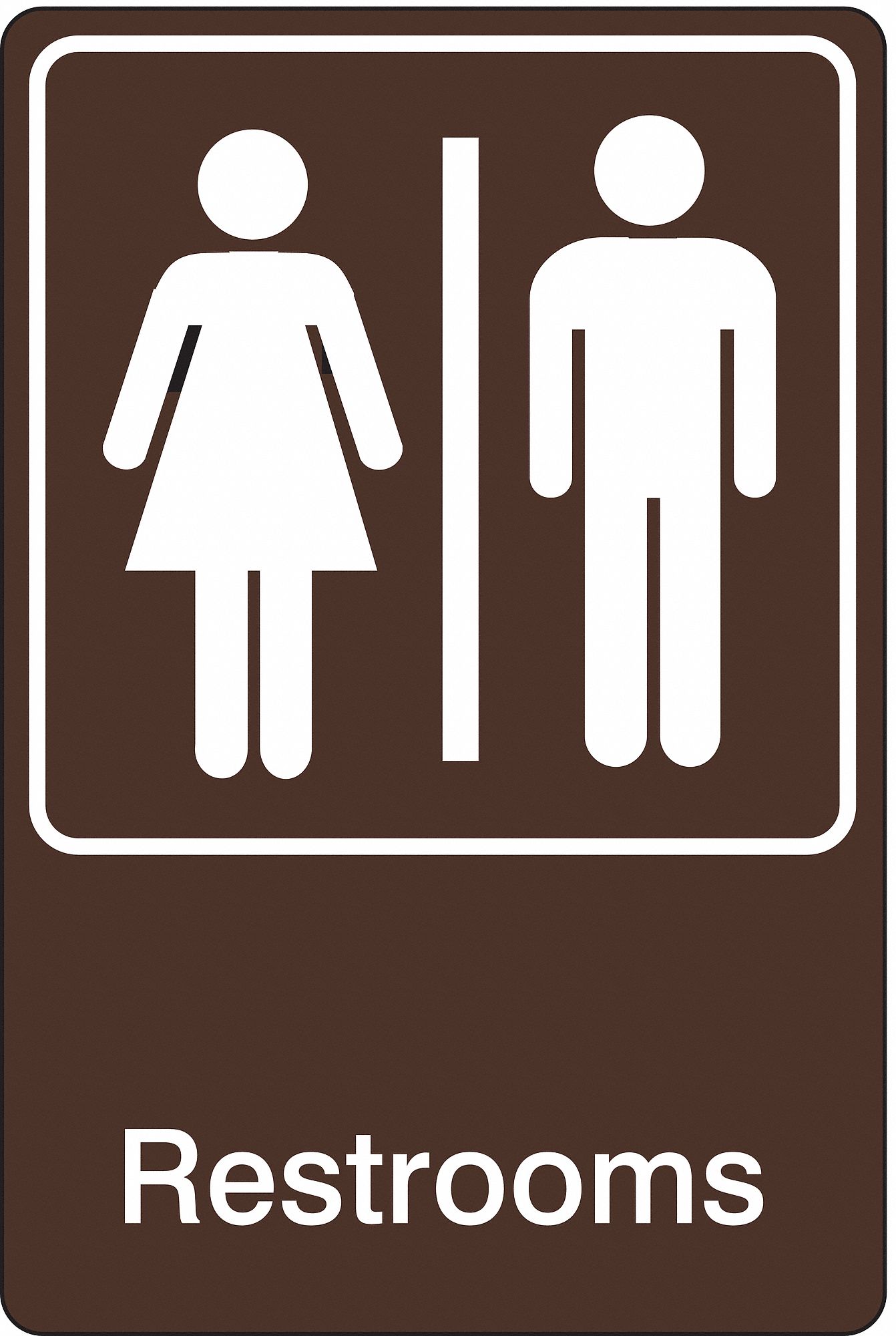 Plastic, Restroom Sign, 6" Width, 9" Height, Surface - Grainger
